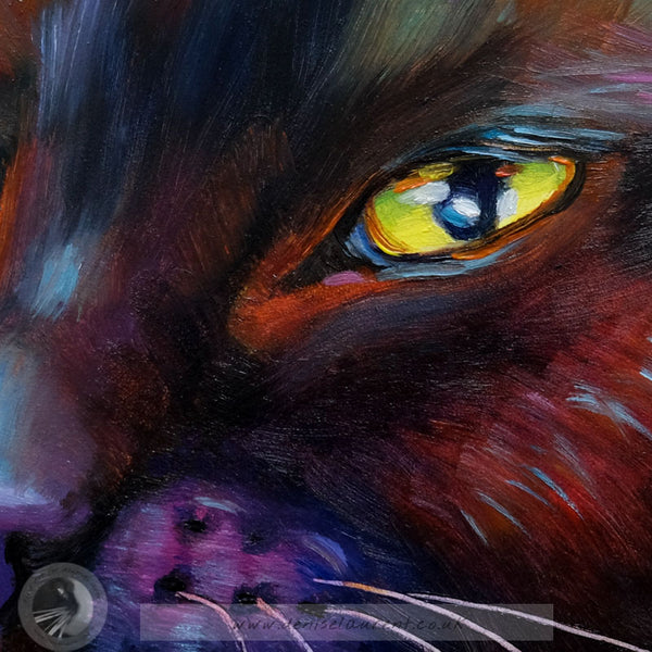 Cubby - Black Cat Oil Painting - Denise Laurent Art