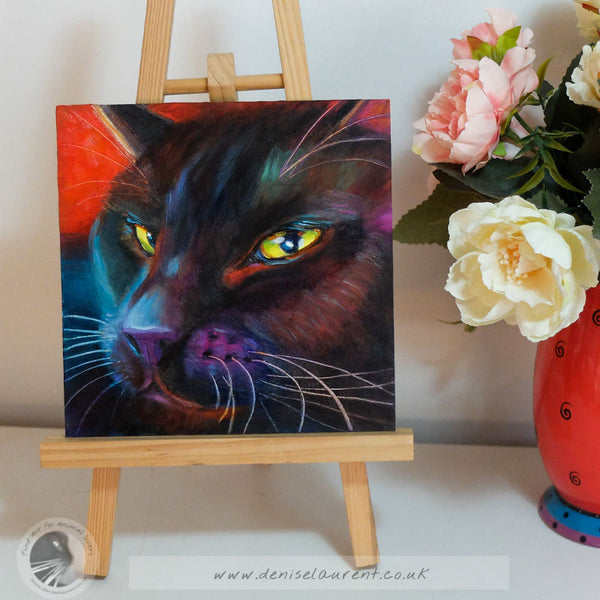 Cubby - Black Cat Oil Painting - Denise Laurent Art