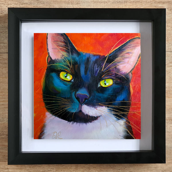 Digby - Tuxedo Cat Oil Painting - Denise Laurent Art